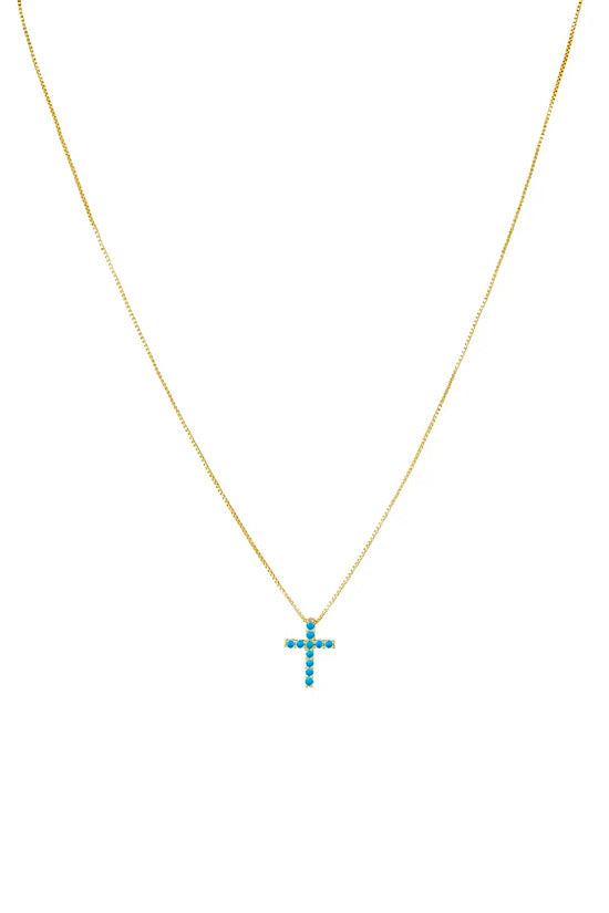 Turquoise Stone Cross Necklace – Wonderfully Made Clothing Co.